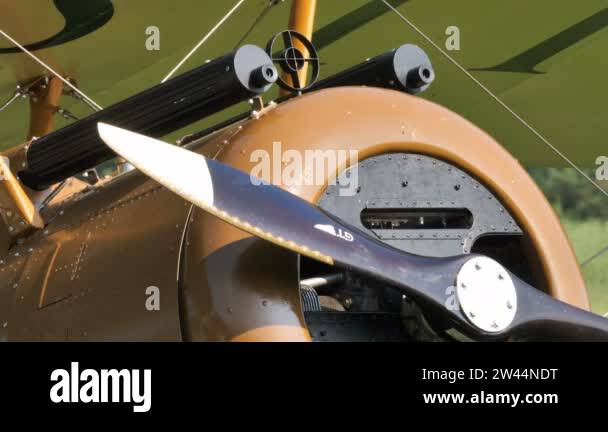 Machine Gun Closeup of Sopwith Camel British First World War biplane ...