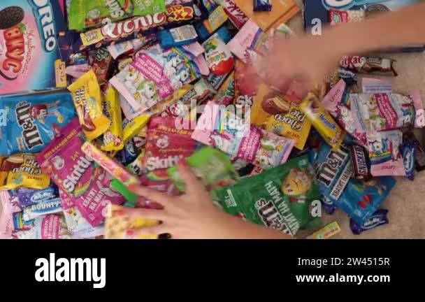 Nizhny Novgorod, Russia - September 3, 2020: Lots of popular sweets ...