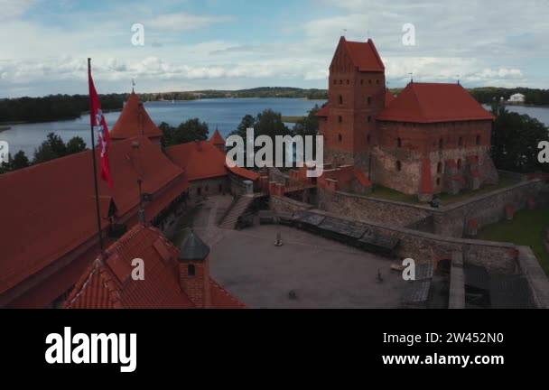 Trakai castle: medieval gothic Island castle, located in Galve lake ...