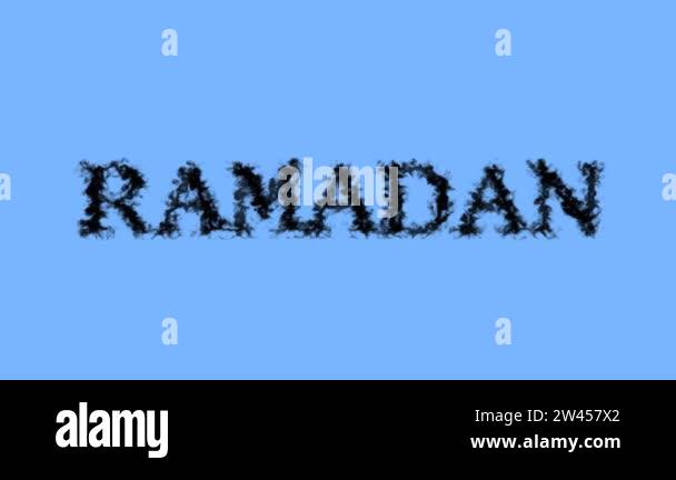Ramadan smoke text effect sky isolated background. animated text effect ...