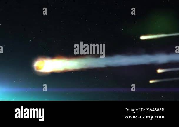 Asteroids Meteors burns in atmosphere Earth, Realistic visionMeteors ...