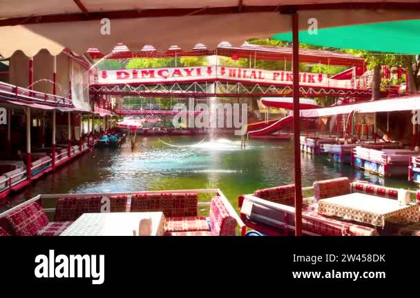 Alanya, Turkey - July 26 2019: Located beneath the Dim Dam in the gorge ...