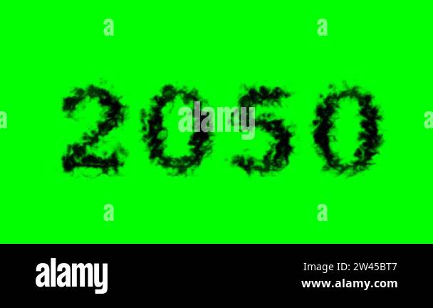 2050 smoke text effect green isolated background. animated text effect ...