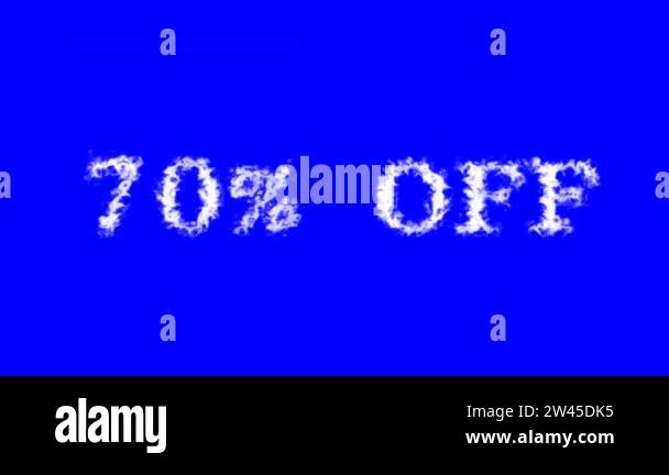 70% Off cloud text effect blue isolated background. animated text ...