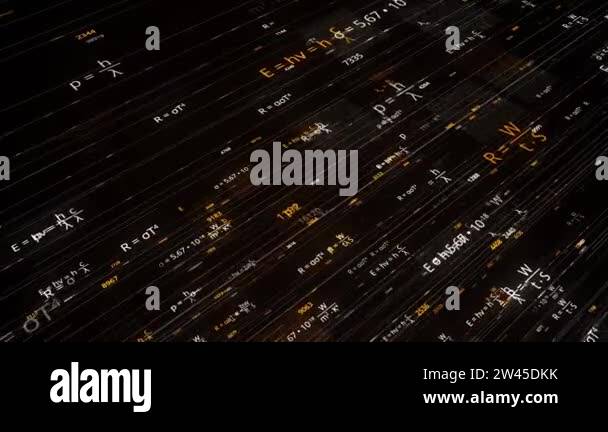 Lines with changing mathematical formulas. Animation. Electronic ...