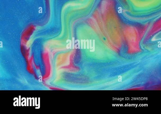 Deep ink spaces. Red, yellow streaks on the bed blue background. Moving ...