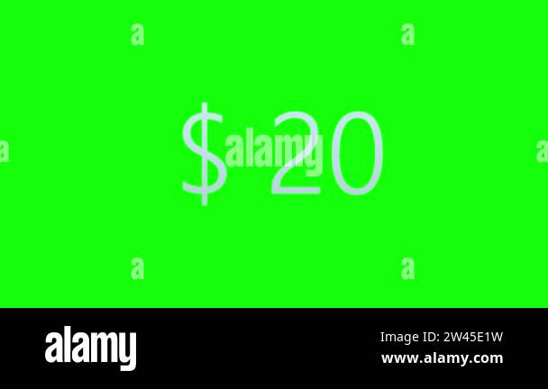 Colorful Animation of Dollars Counter. Currency Counter on Green Screen ...