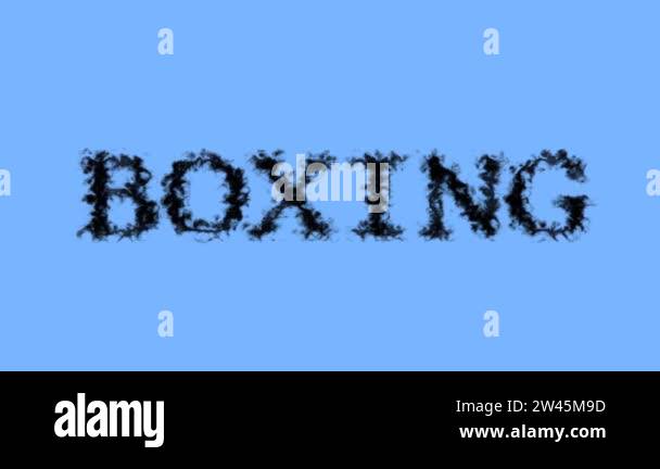 Boxing smoke text effect sky isolated background. animated text effect ...
