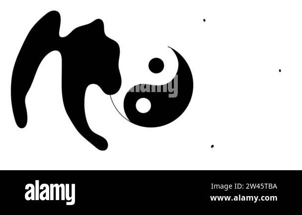 Animation in motion graphics of a Yin yang symbol. Symbol of yin and ...