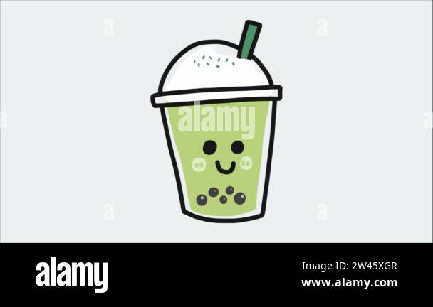 Matcha bubble tea cartoon Stock Videos & Footage - HD and 4K Video ...