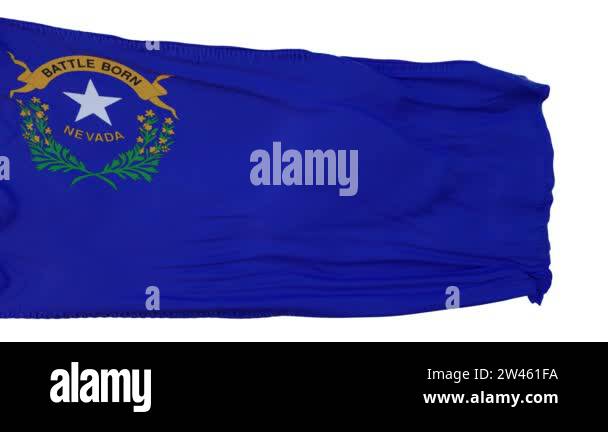 Nevada Flag Isolated Realistic Animation. Seamless Loop, 4K Stock Video ...