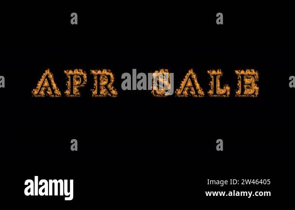 apr sale fire text effect black background. animated text effect with ...