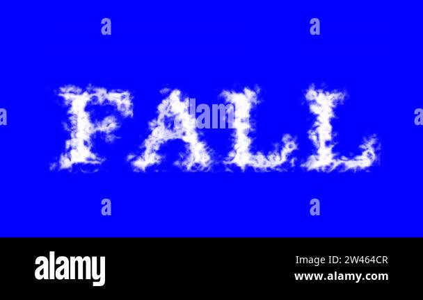 Fall cloud text effect blue isolated background. animated text effect ...