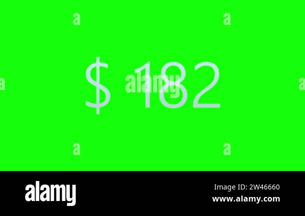Colorful Animation of Dollars Counter. Currency Counter on Green Screen ...