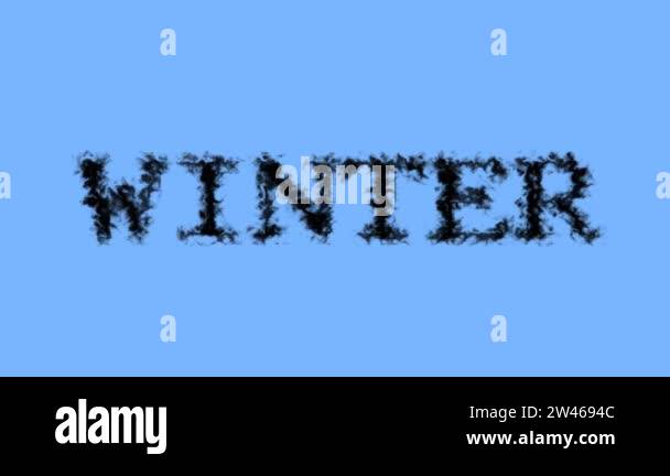 Winter smoke text effect sky isolated background. animated text effect ...