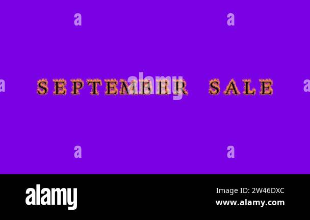 september sale fire text effect violet background. animated text effect ...