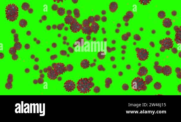 3D rendering animation, coronavirus cells covid-19 influenza flowing on ...