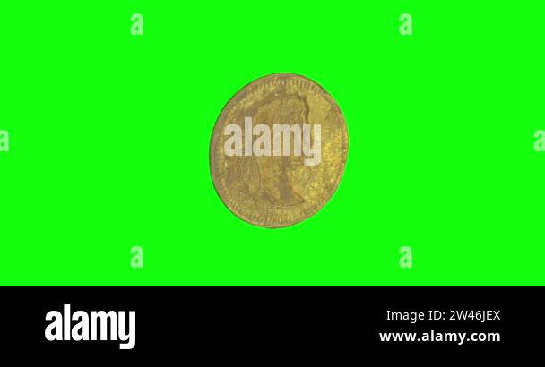 8 animations 3d roman antique ancient gold coin treasure green screen ...