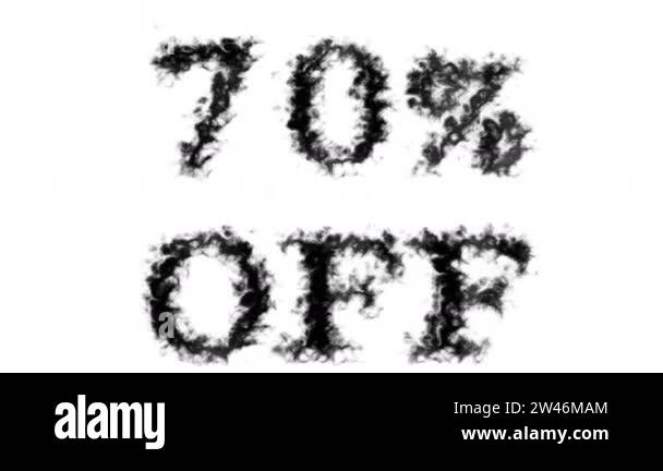 70% Off smoke text effect white isolated background. animated text ...
