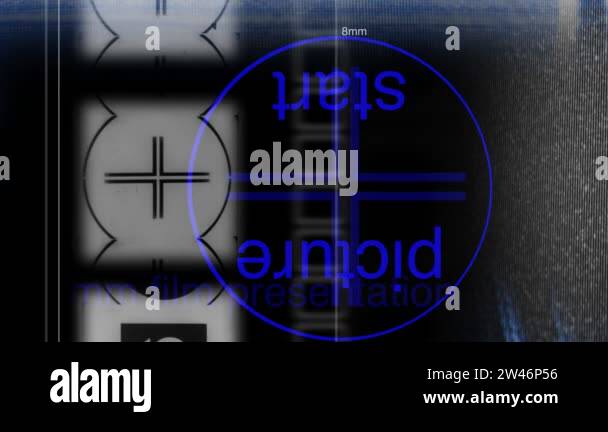 Universal film leader countdown, with static and noise overlayed Stock ...