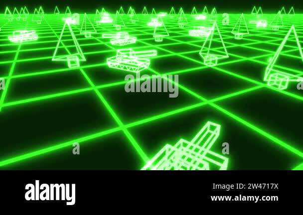 Retro 80s game tanks VHS tape video war battle vector arcade tron ...