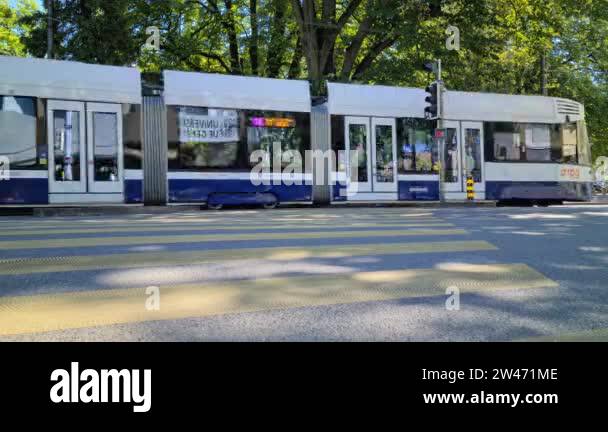 Geneva, Switzerland - August 14, 2020: 8K Modern Tram In Geneva, TPG ...