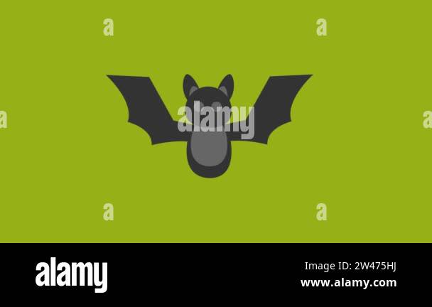 bat icon animation on the green screen background. 4K video. Chroma key ...