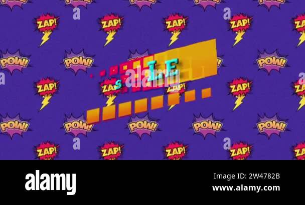 Animation of the Wow! and Pow! written over cartoon retro speech ...