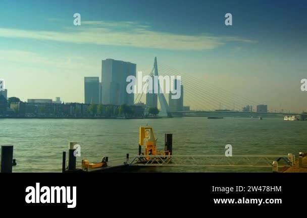 ROTTERDAM, THE NETHERLANDS; The Erasmus Bridge links the northern and ...