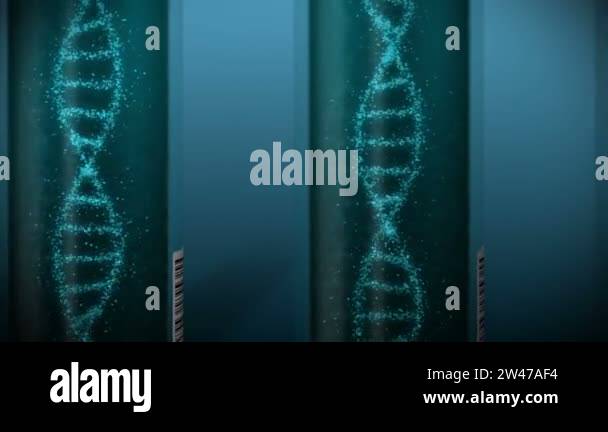 DNA molecule in test tube. DNA helix as a symbol for genetics. Test ...
