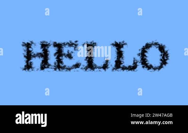 Hello smoke text effect sky isolated background. animated text effect ...