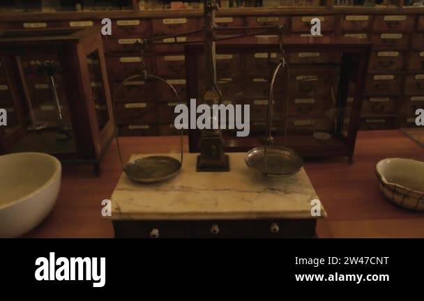 scales in old drugstore vintage medicine shelves who invented medicine ...
