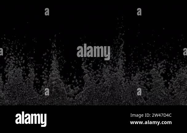 3d animation of black explode of foamy bubbles moving up isolated ...