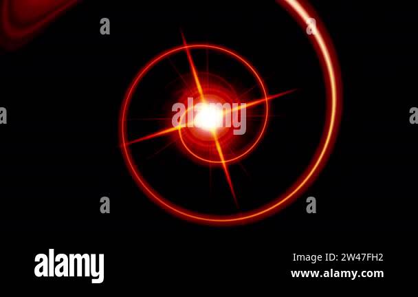 Abstract red flare with attractive spiral lights on black background ...