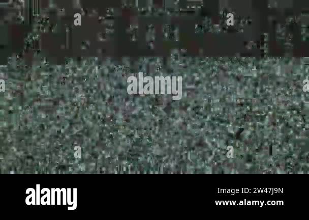 VHS TV Noise Footage, black and white, real analog vintage signal with ...