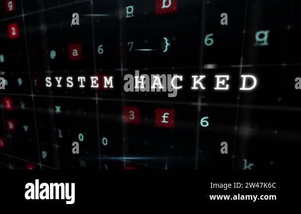Animation Of Hacker Text Pack Of 3 Text On Red Board Over Virus Warning Hacking And Cybercrime