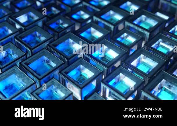 Abstract background from metal cubes with random offset effect. The ...