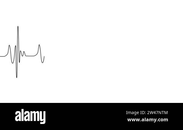 animation Single solid line art cardiogram anatomical human heart ...