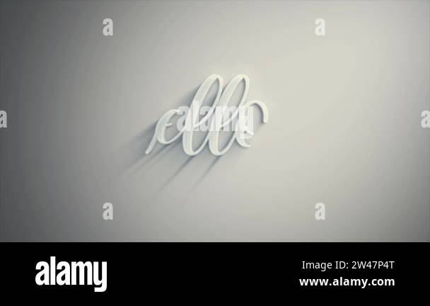 Hello Message With Elegant White Glow Style Effect/ 4k animation of a ...