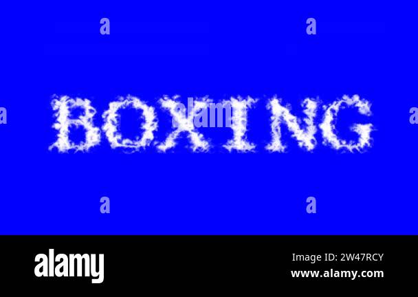 Boxing cloud text effect blue isolated background. animated text effect ...