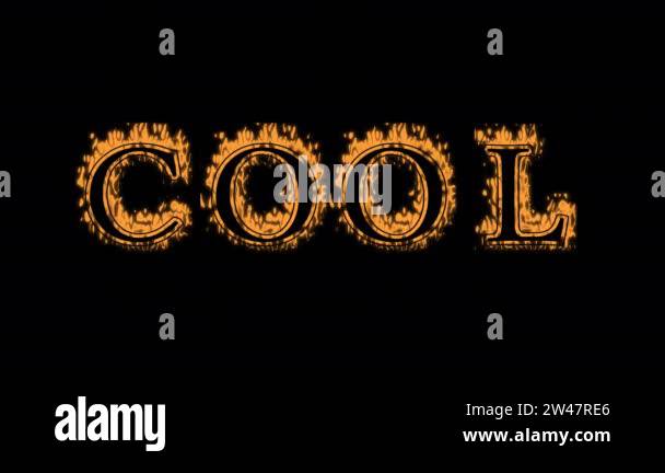 cool fire text effect black background. animated text effect with high ...