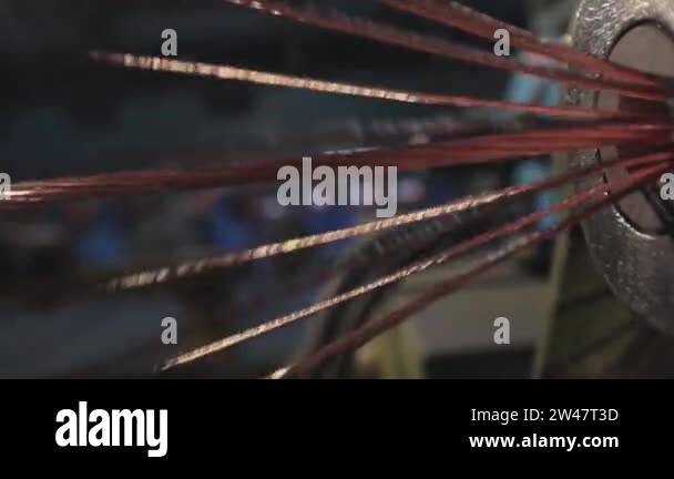 Modern factory copper cable. Plant for the production of the cable ...