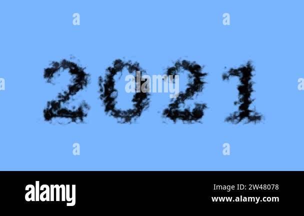 2021 smoke text effect sky isolated background. animated text effect ...