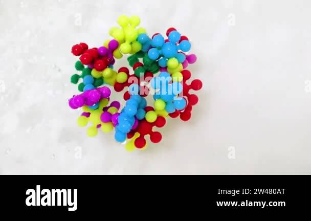 plastic children's construction kit assembled in the form of a virus ...