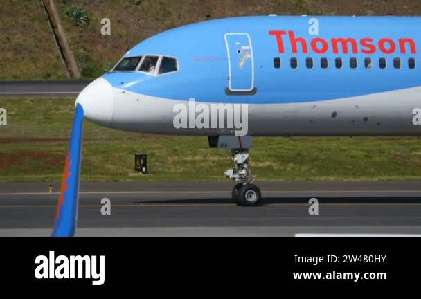 Thomson Airways Boeing 757 Airliner Taxiing Madeira Airport. Plane ...