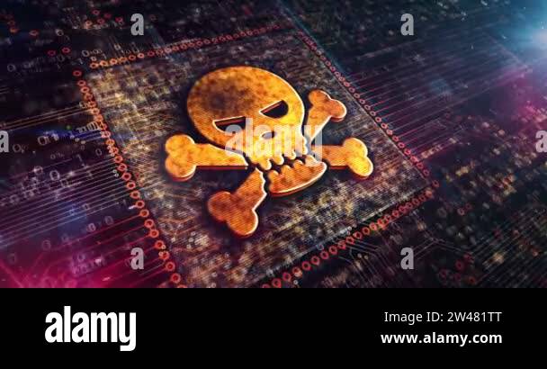 Cyber crime, security breach, computer piracy, hacking protection and data theft technology with ...