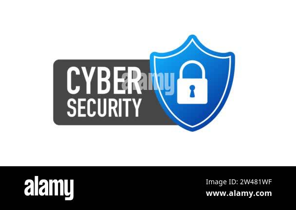 cyber security logo with shield and check mark. Motion graphics Stock ...