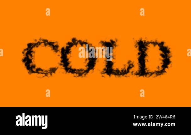 Cold smoke text effect orange isolated background. animated text effect ...