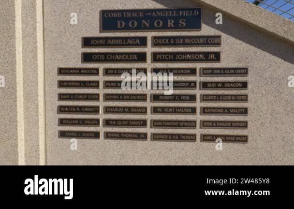 Stanford university cobb track donors board with names . Stanford usa ...