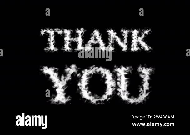 Thank You cloud text effect black isolated background. animated text ...